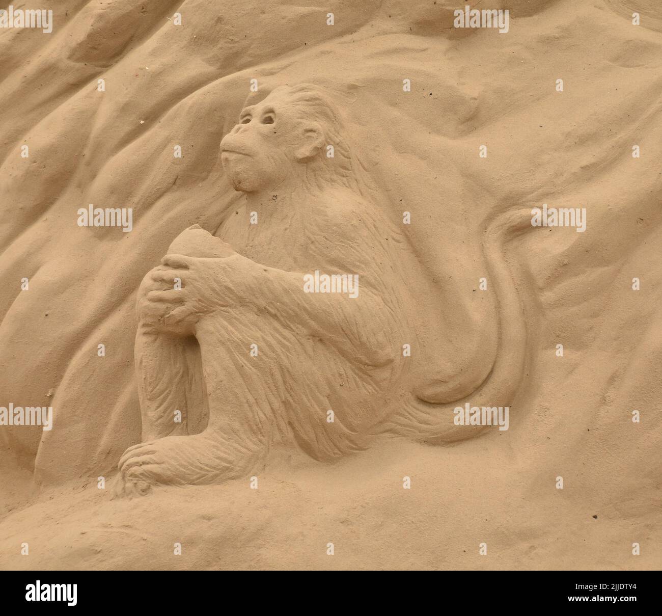 Photo Of The Sand Sculpture: Monkey, Sandworld In Lodmoor Country Park ...