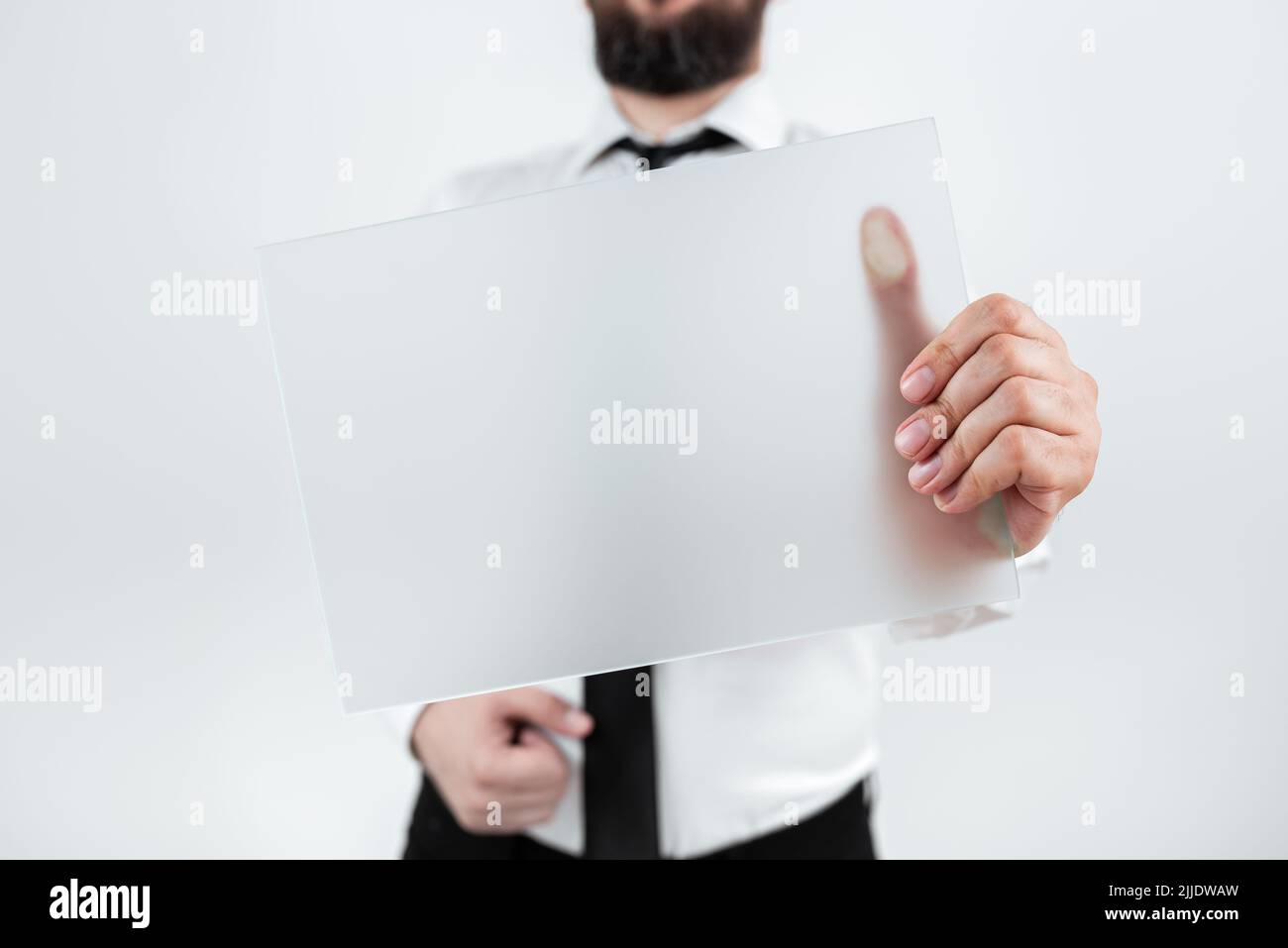 Man Holding Paper Presenting Marketing Strategies For Development Stock ...