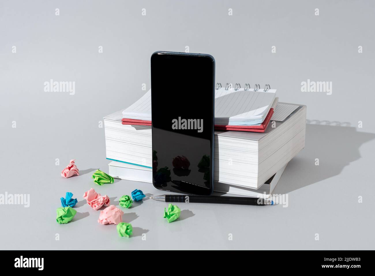Important Messages Presented On Mobile Phone On Desk With Paperwraps ...