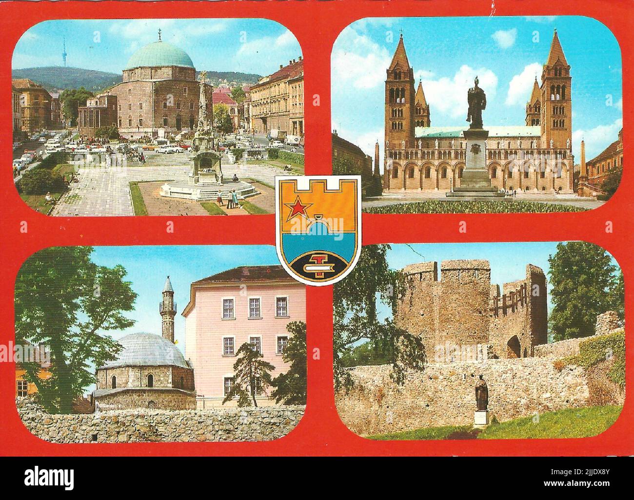 Pécs downtown. Postcard with the sights of Pécs. The Local History ...