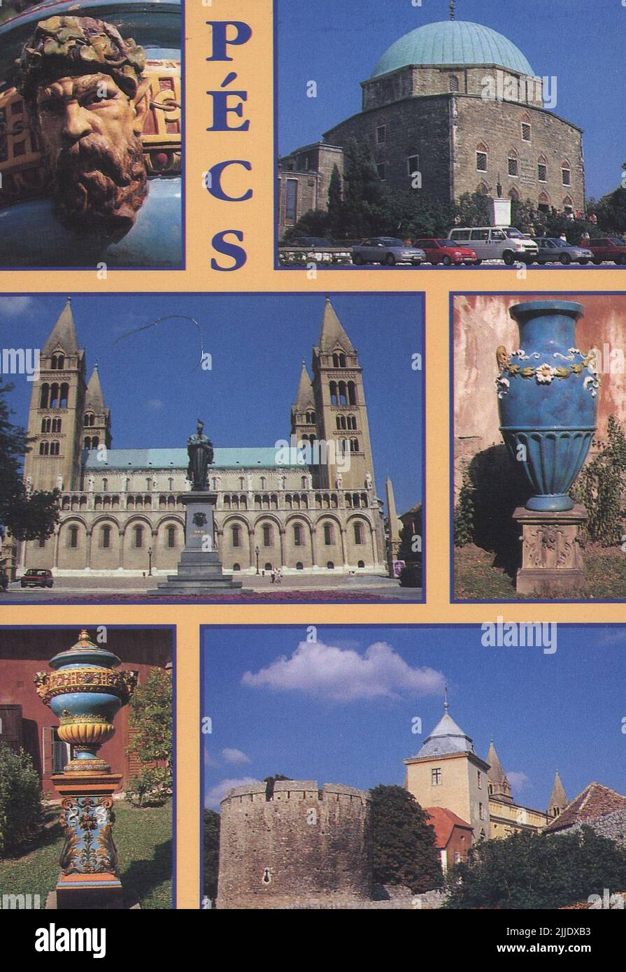 Pécs downtown. Postcard of the famous sights of Pécs. The Local History ...