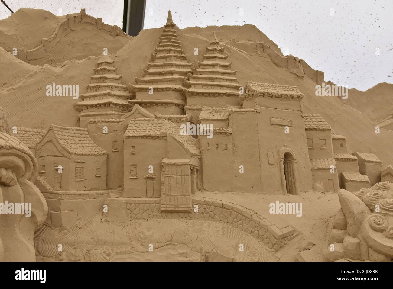 Photo Of The Sand Sculpture: Houses, Sandworld In Lodmoor Country Park ...