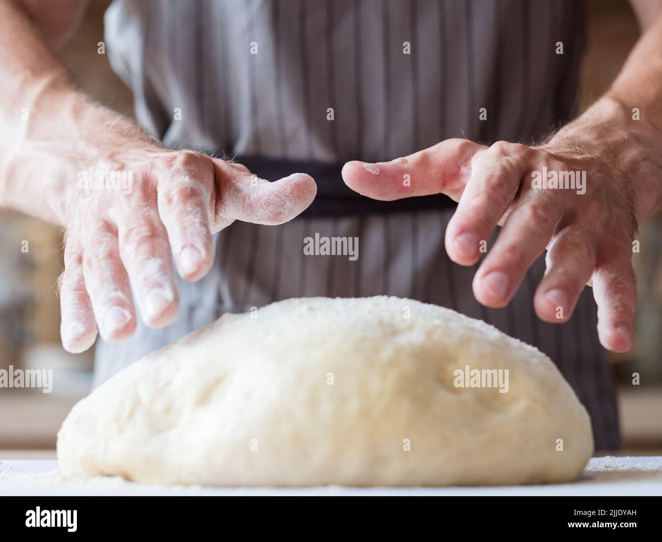 bakery homemade bread food cook man hands dough Stock Photo - Alamy