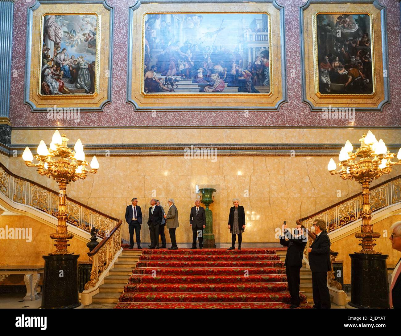 The lobby of Lancaster House in Mayfair, London, which was used in the ...