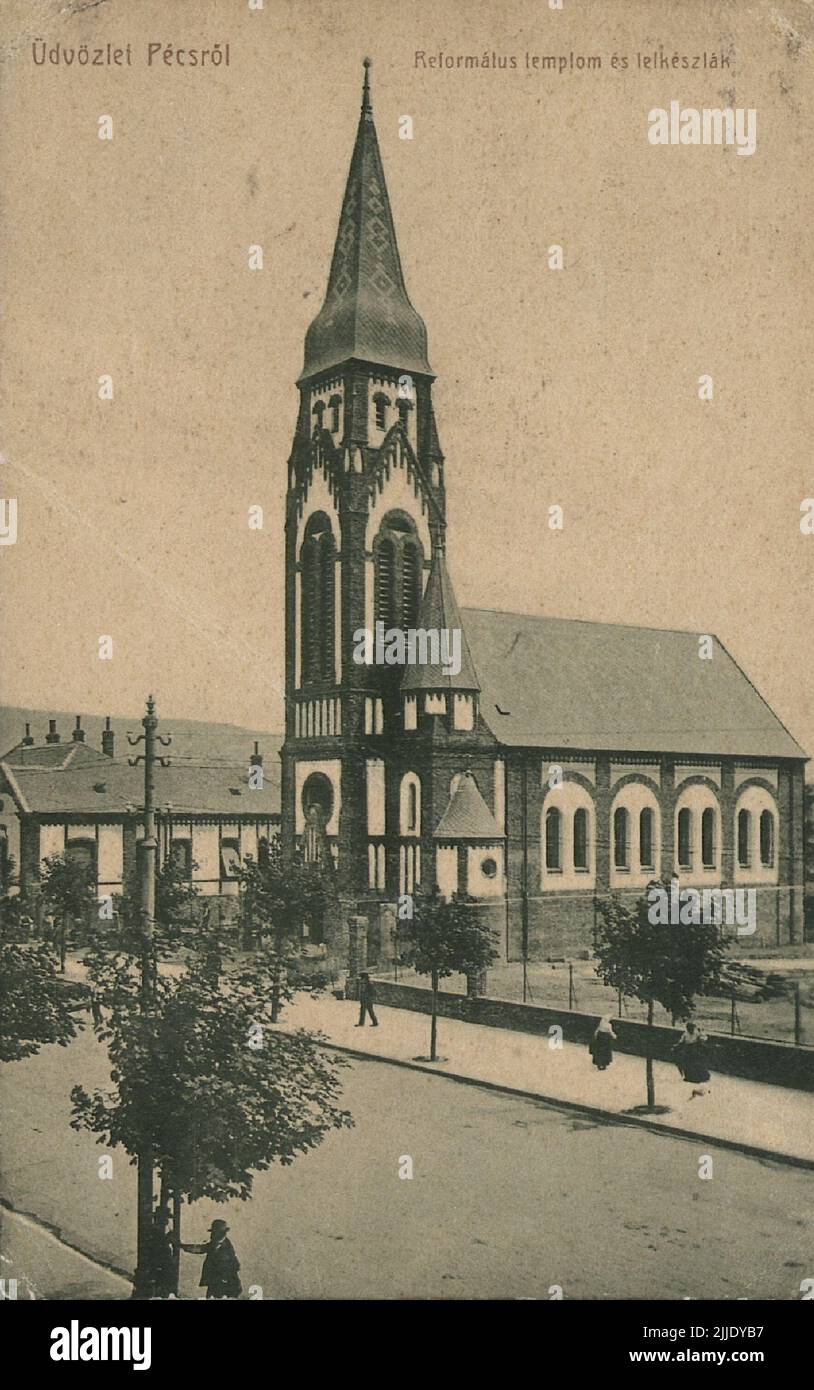 Reformed church and pastor. A Calvinist church and the vicarage. The ...