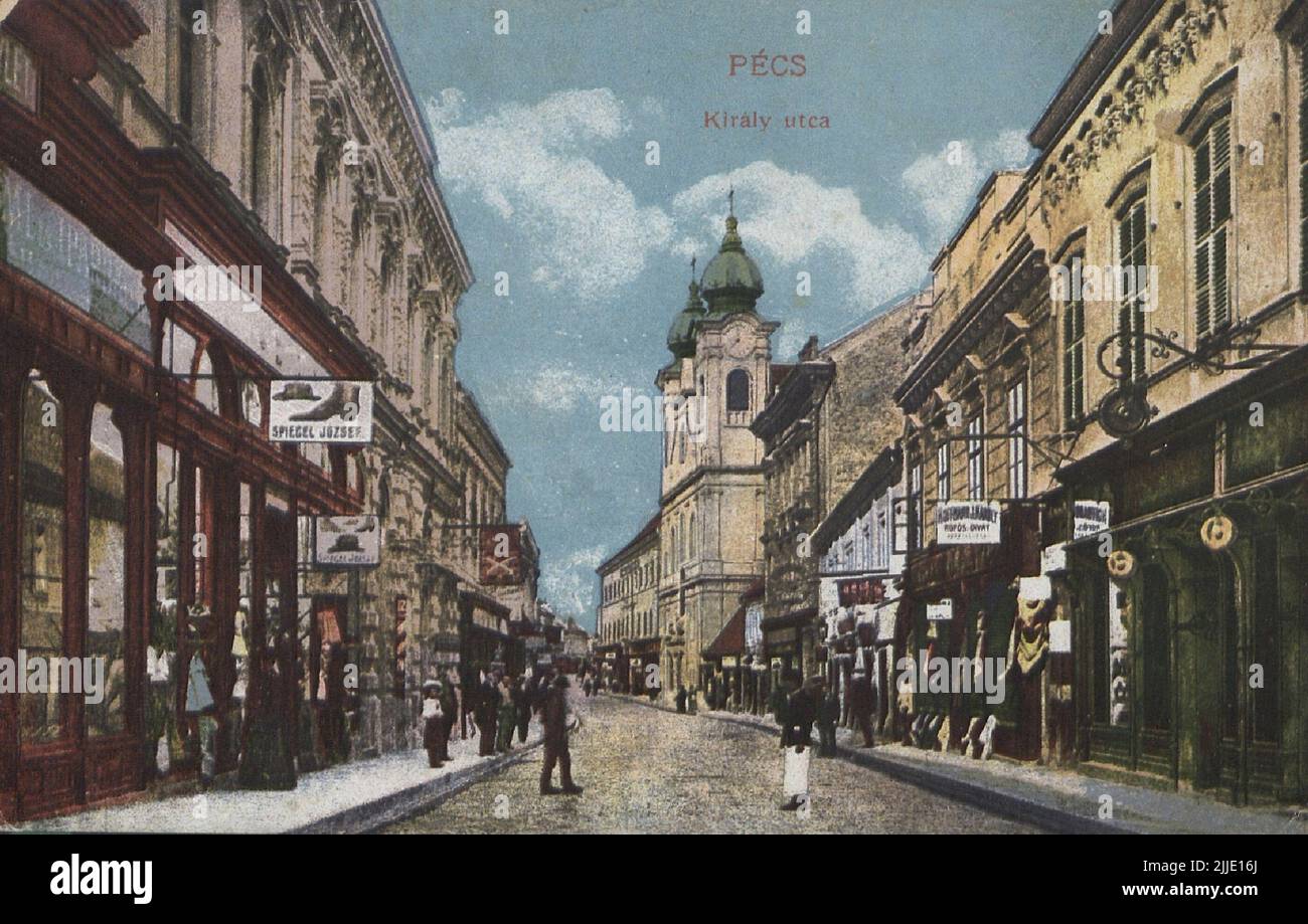 View of the main street of Pécs. The main street of Pécs in the 1900s ...