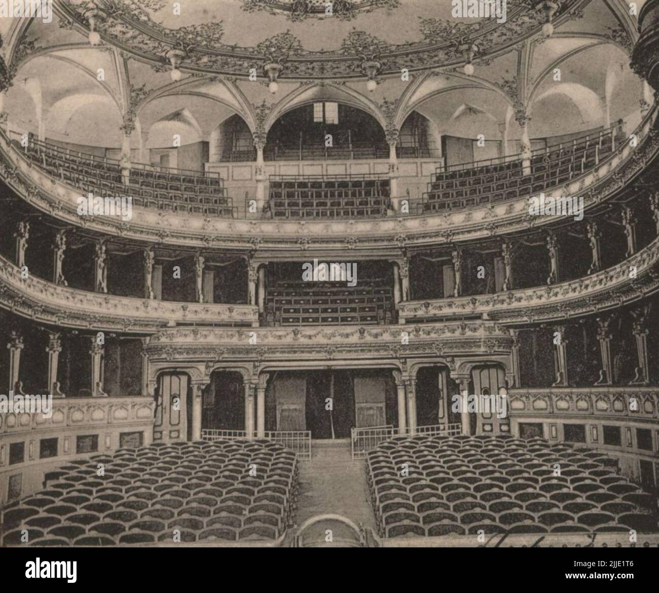 Pécs National Theater auditorium. Auditorium of the National Theatre of ...
