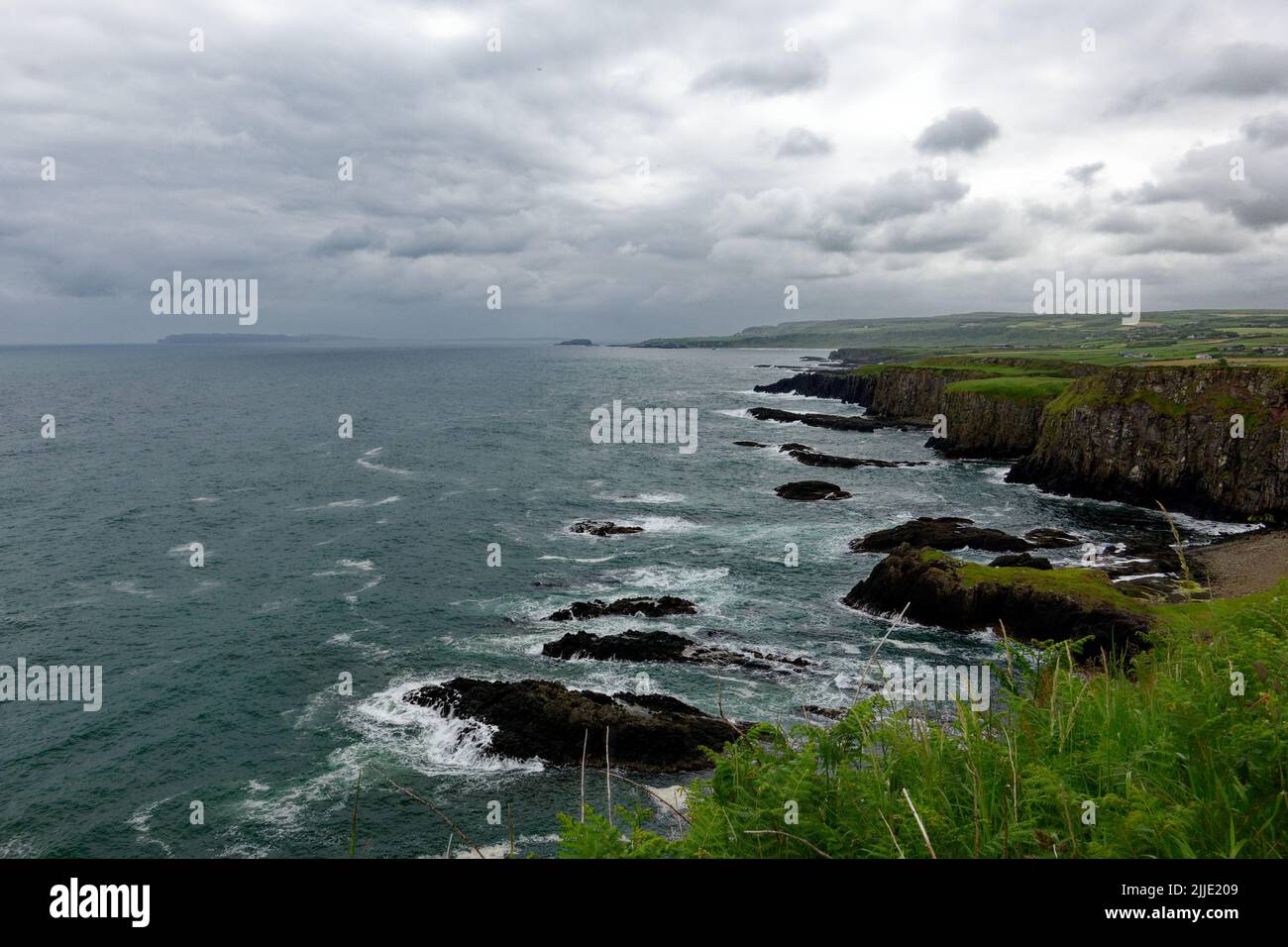 View of Causeway Coast near the Giants Causeway in Country Antrim Stock ...