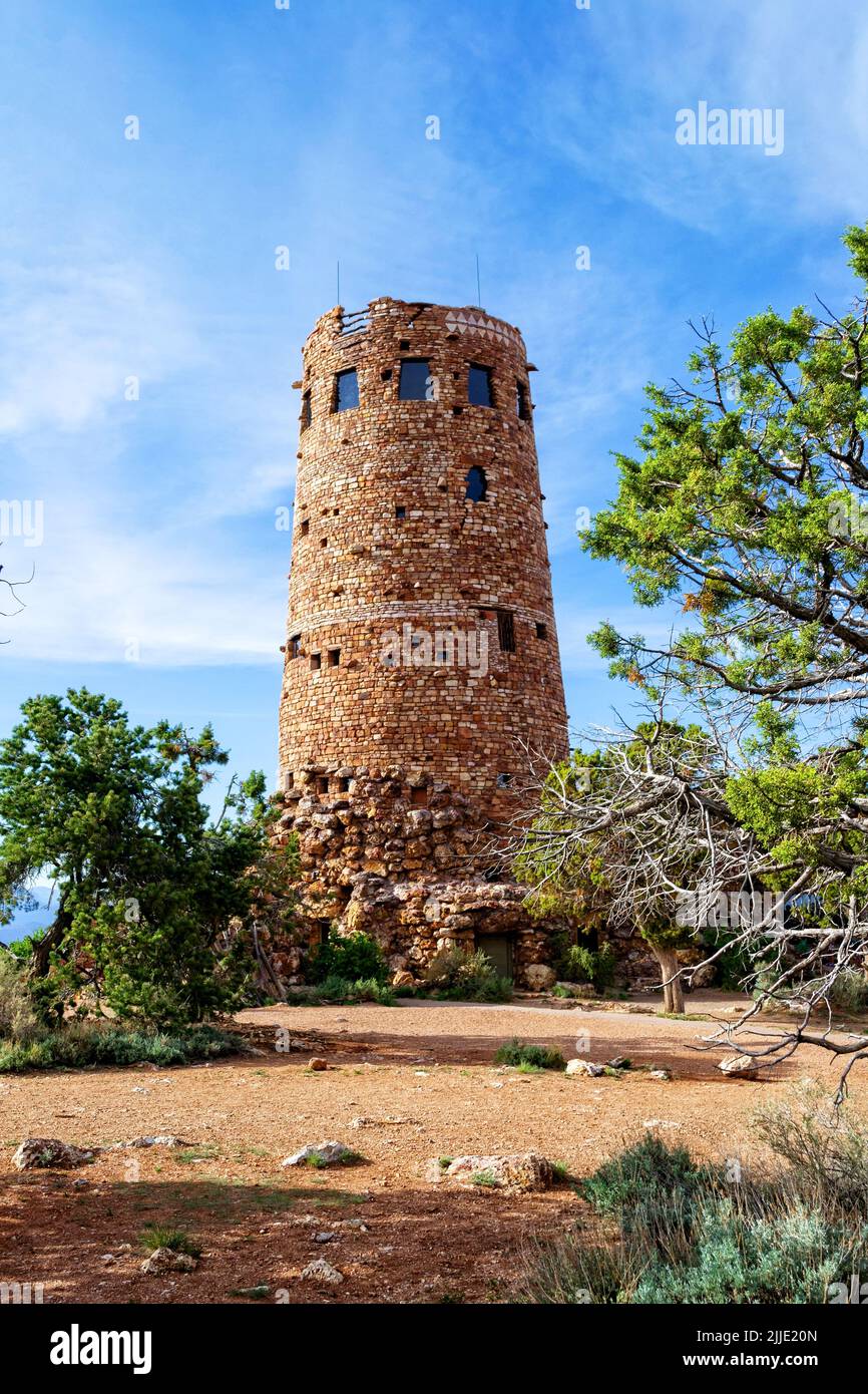 Desert View Watchtower, South Rim Grand Canyon. Arizona, USA Stock ...
