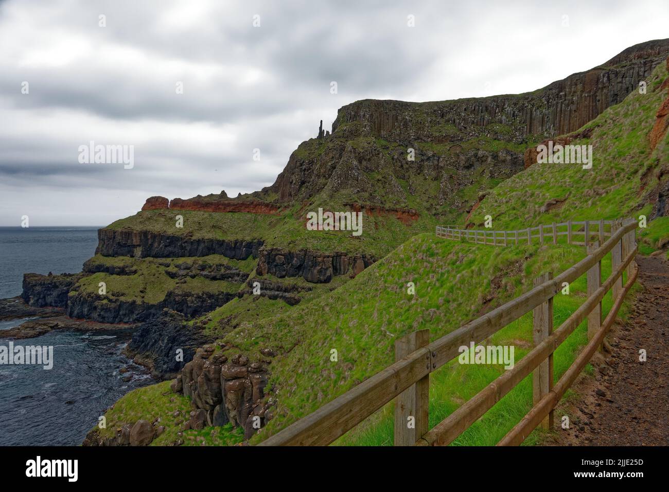 View of Causeway Coast near the Giants Causeway in Country Antrim Stock ...