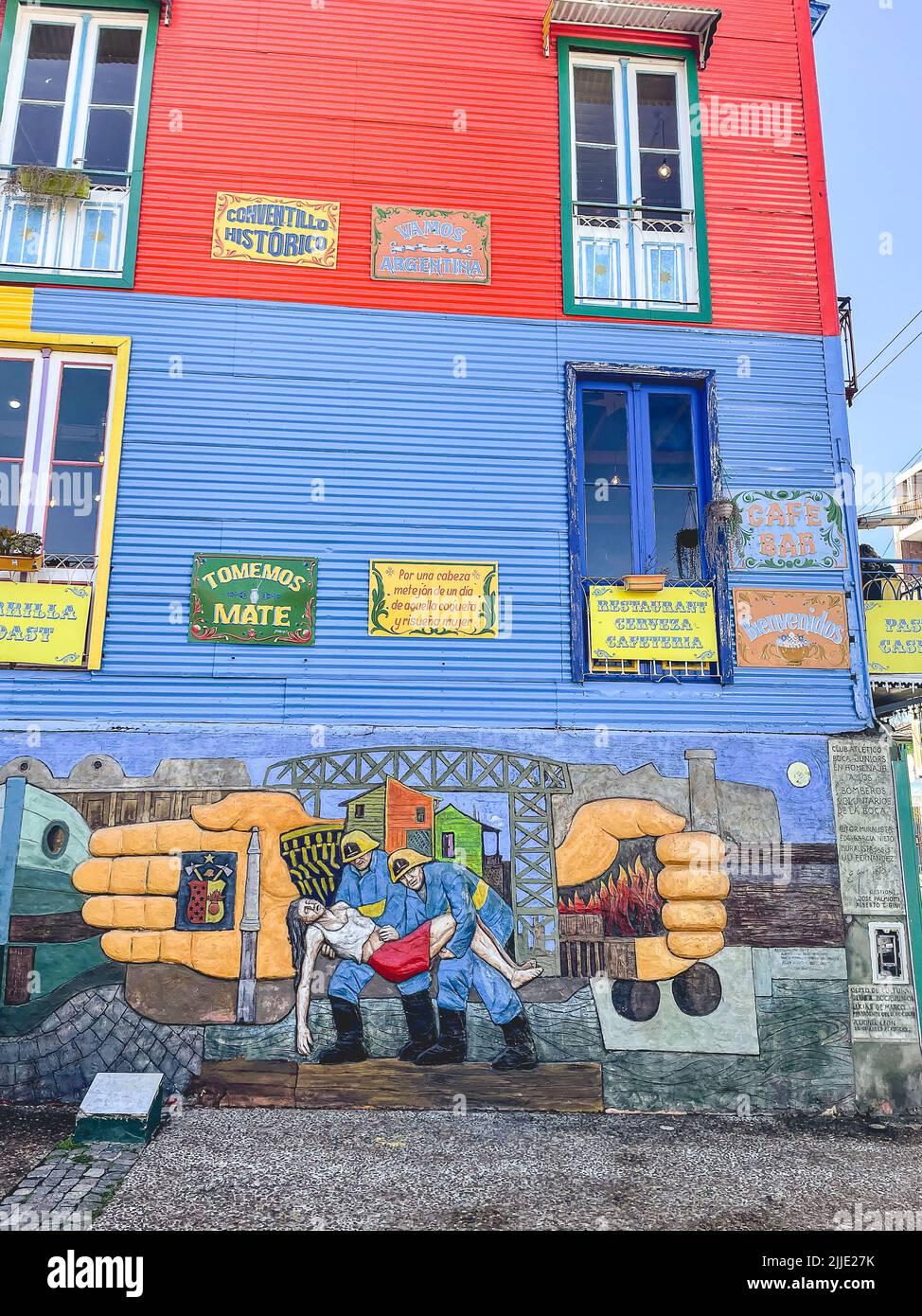 Colourful painted streets of La Boca, Buenos Aires , Argentina juli 19 ...