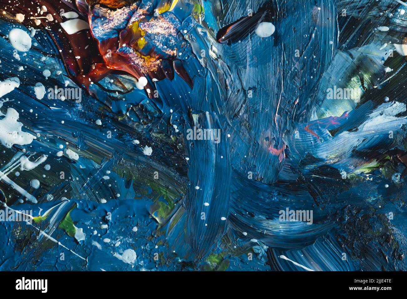 Modern denim blue. Powerful and colorful style. Contemporary Abstract ...