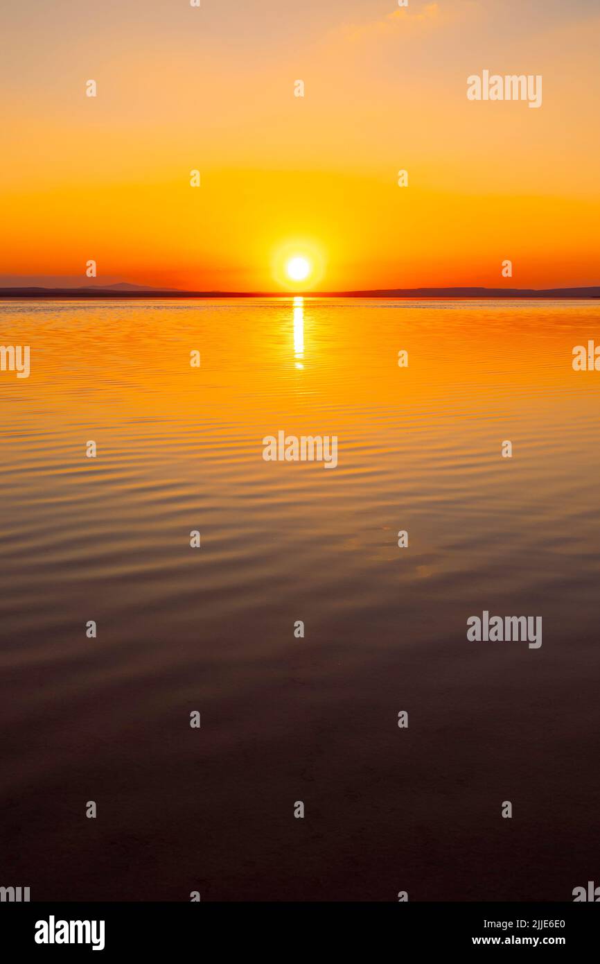 Sunset over the lake. Inspirational or quote vertical story background ...