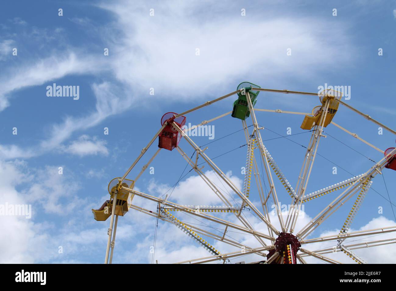 The Carriages on a Vintage Fun Fair Big Wheel Ride Stock Photo - Alamy