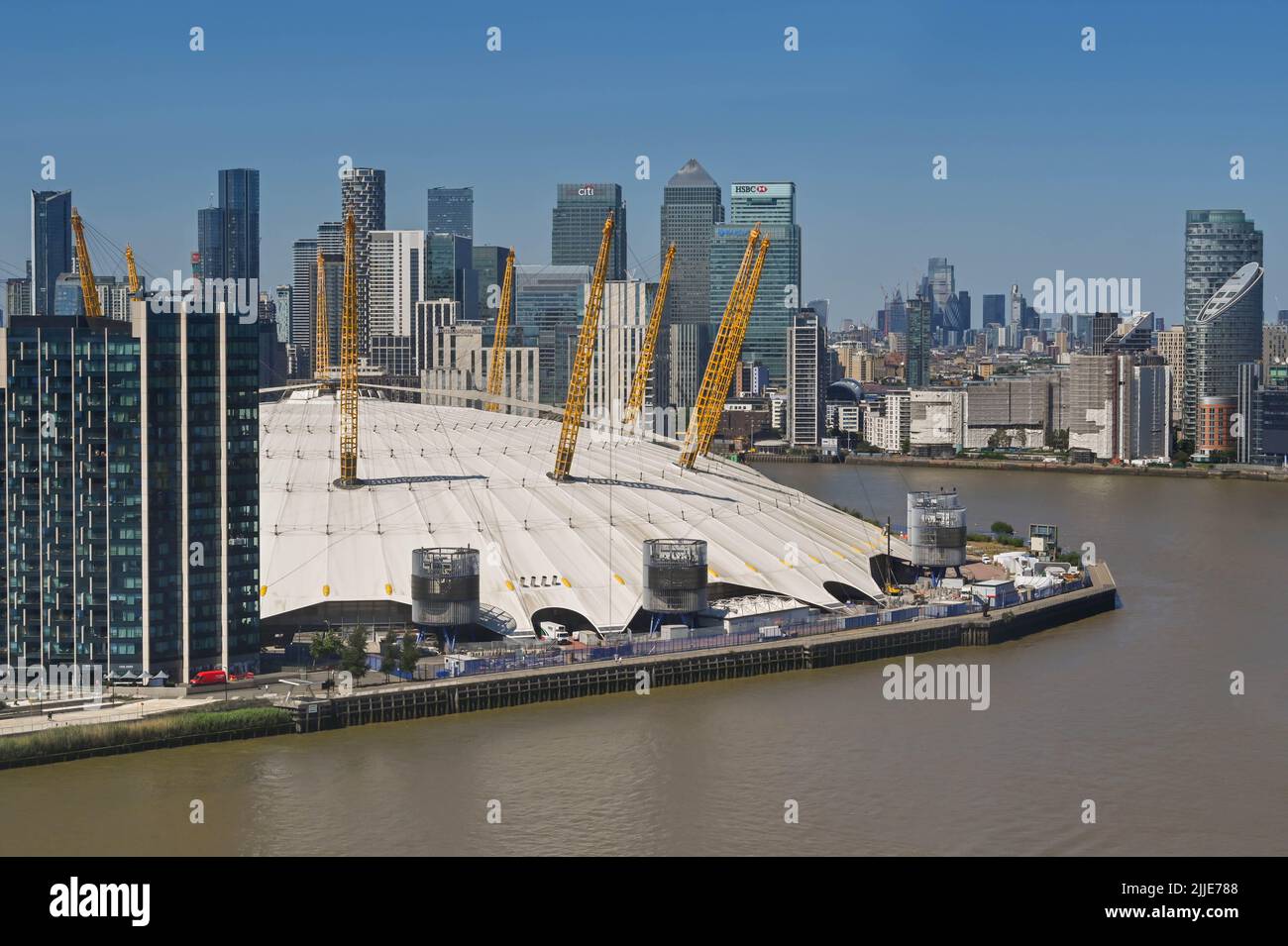 London, United Kingdom - June 2022: Aerial view of the River Thames and ...