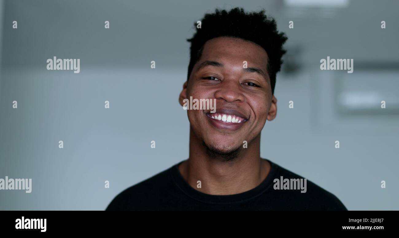 Spontaneous black man burst laughing out loud. African person authentic ...