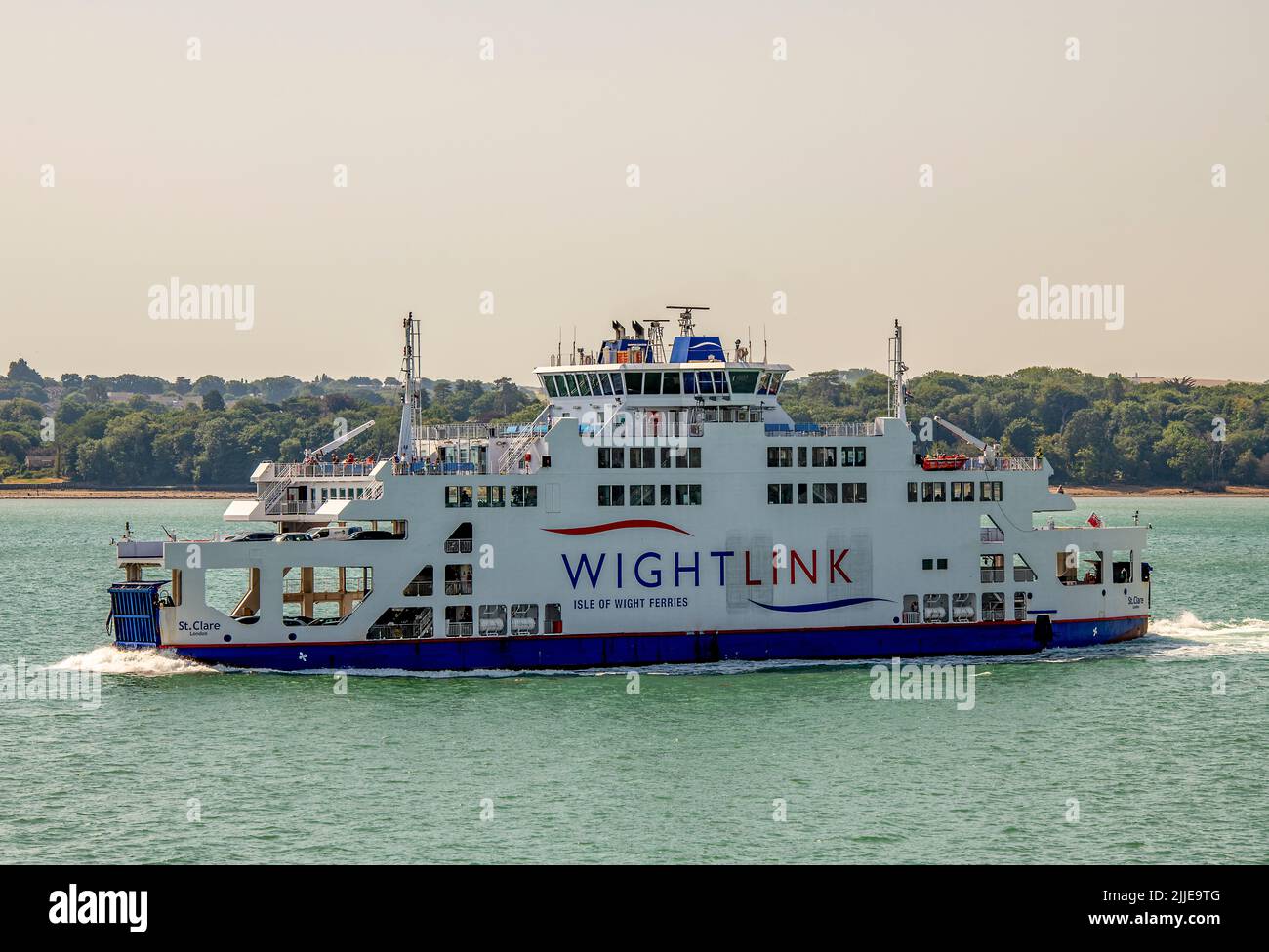 isle of wight wightlink ferry st clare crossing the solent carrying ...