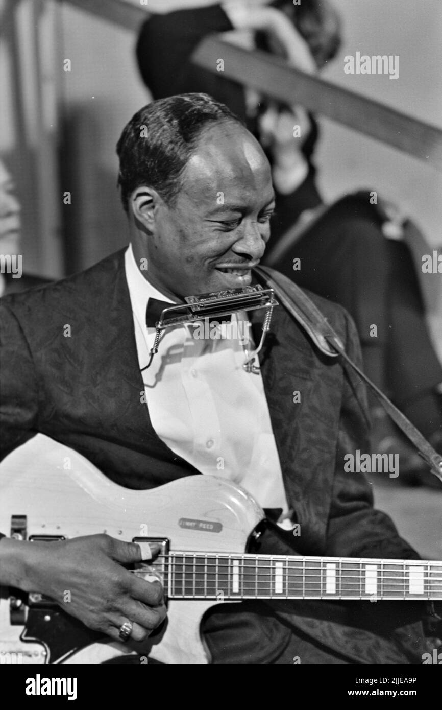 JIMMY REED (1925-1976) American Blues musician in November 1964. Photo ...