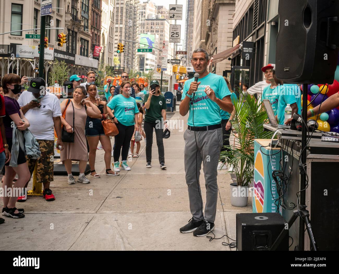 Co-founder Seth Goldman speaks at the opening of a branch of the PLNT ...