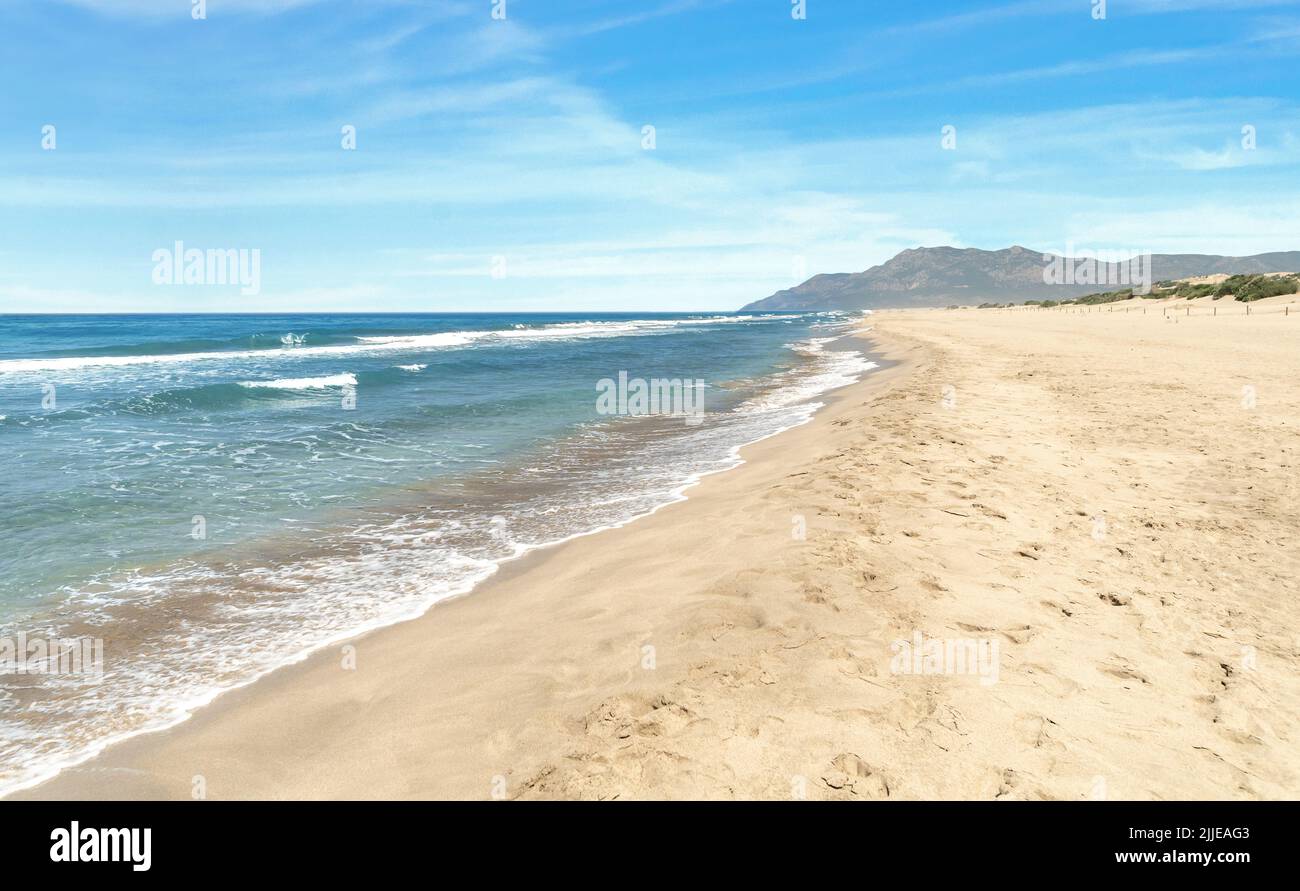 Wide angle photo of Patara beach in Antalya Stock Photo - Alamy