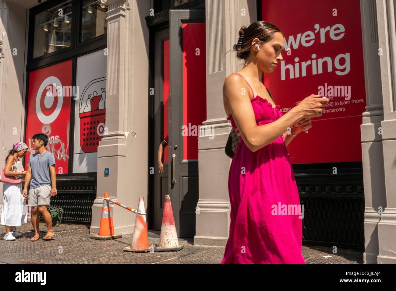Hiring sign outside a Target store in the Soho neighborhood in New York ...