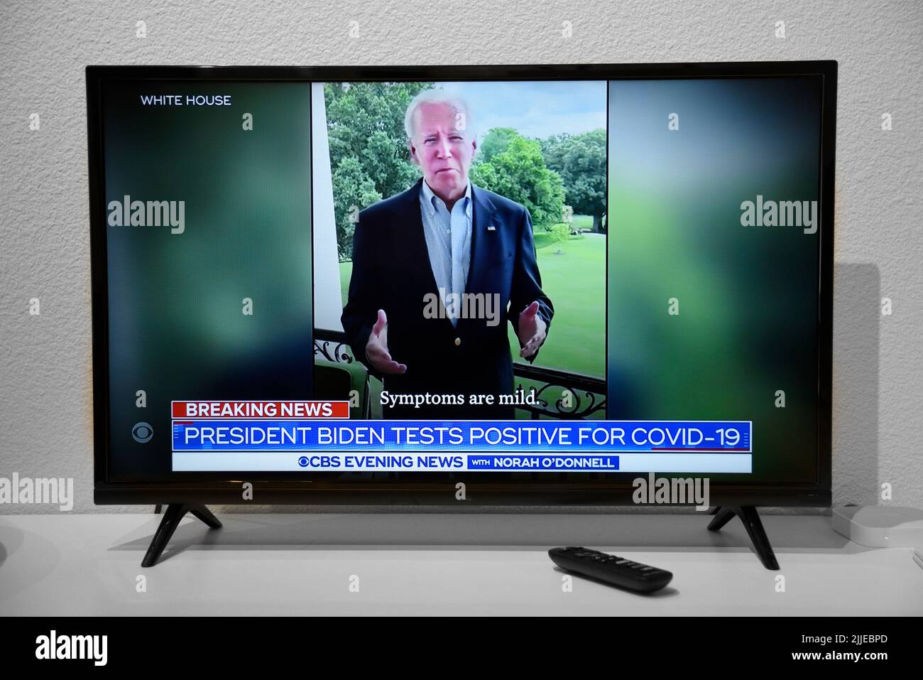 Television screenshot of CBS Evening News broadcast reporting that U.S ...