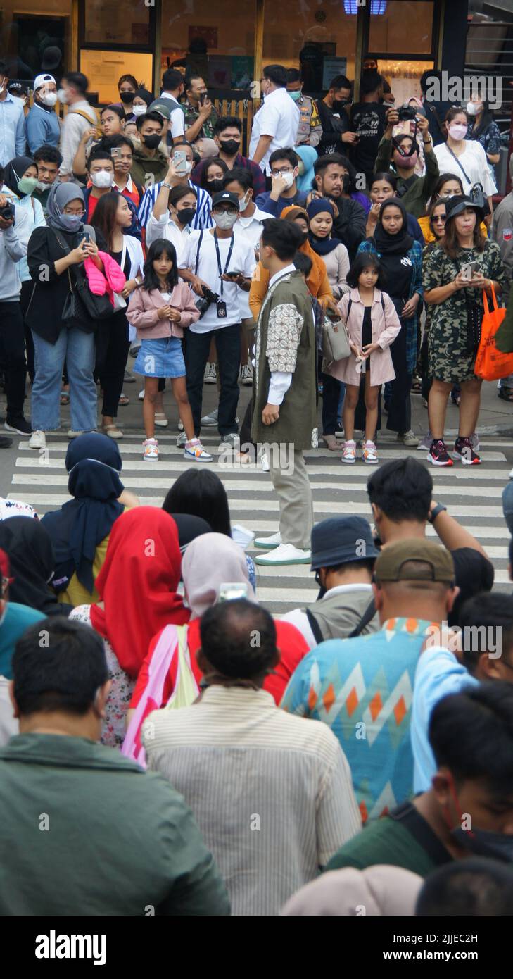 Jakarta, Indonesia. 25th July, 2022. The crowd of young people in the ...