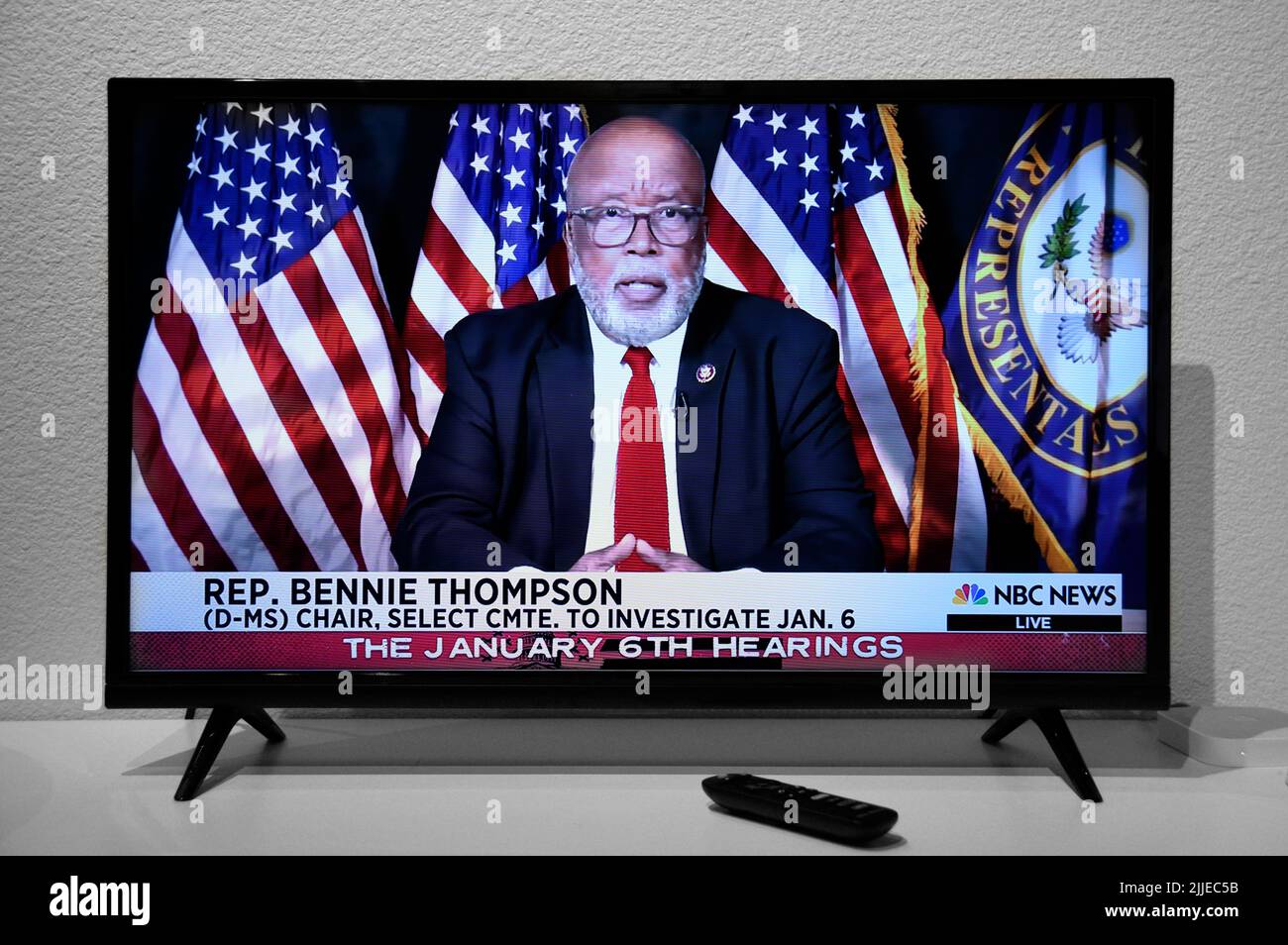 NBC television screenshot of Chairman Bennie Thompson at the House ...