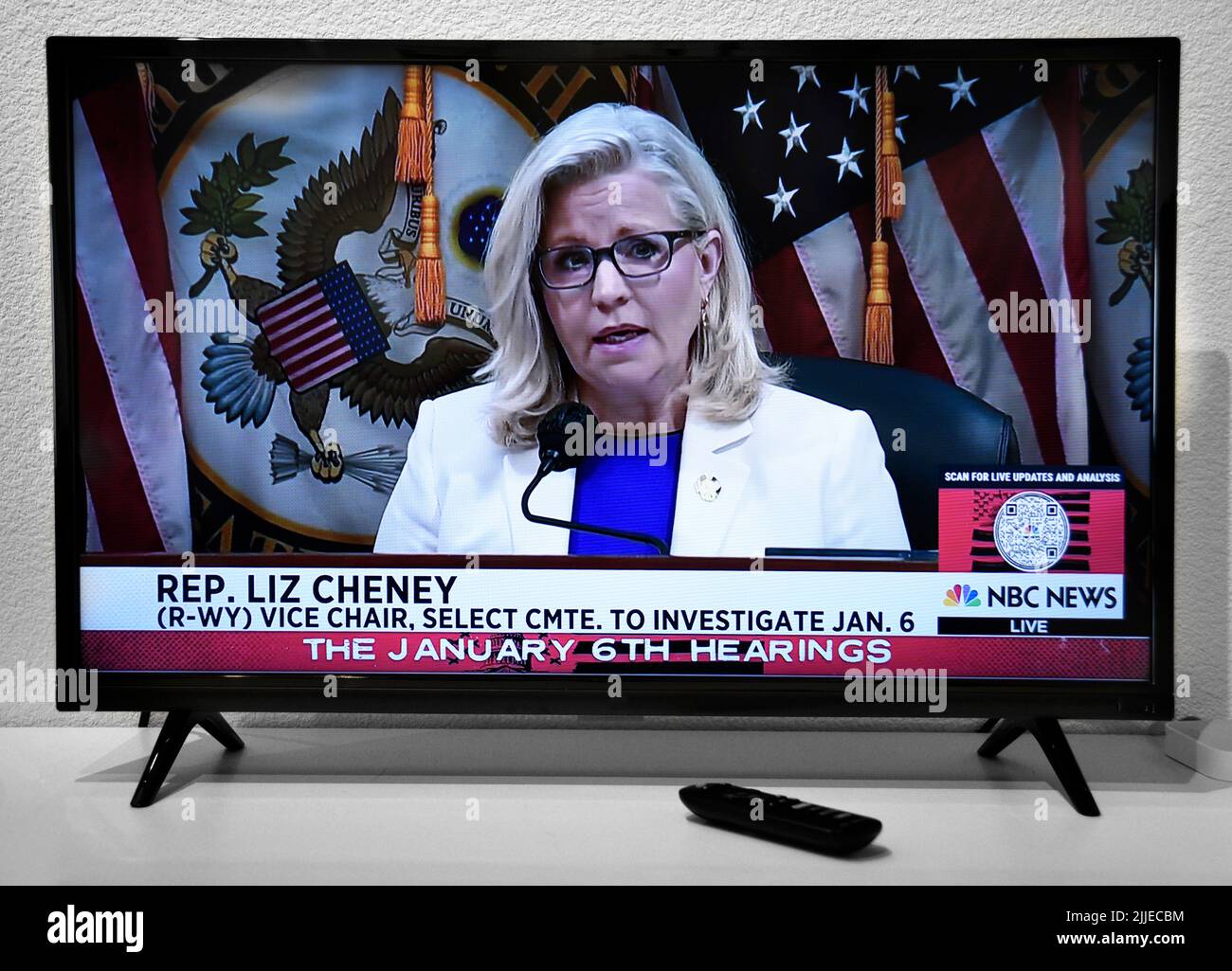 NBC television screenshot of Vice Chair Liz Cheney at the House Select ...