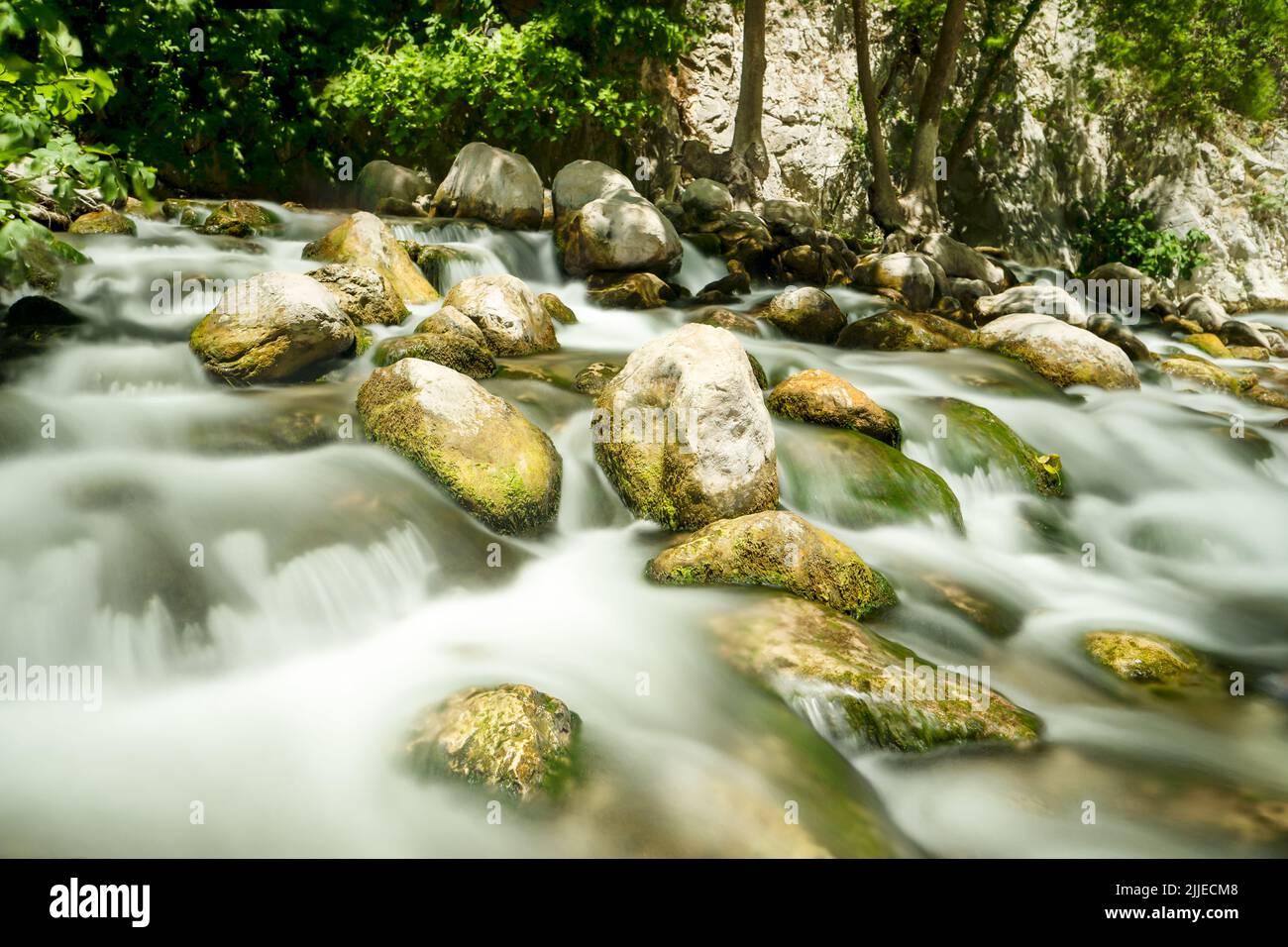 Long exposure photo of spilling spring water in Saklikent canyon ...