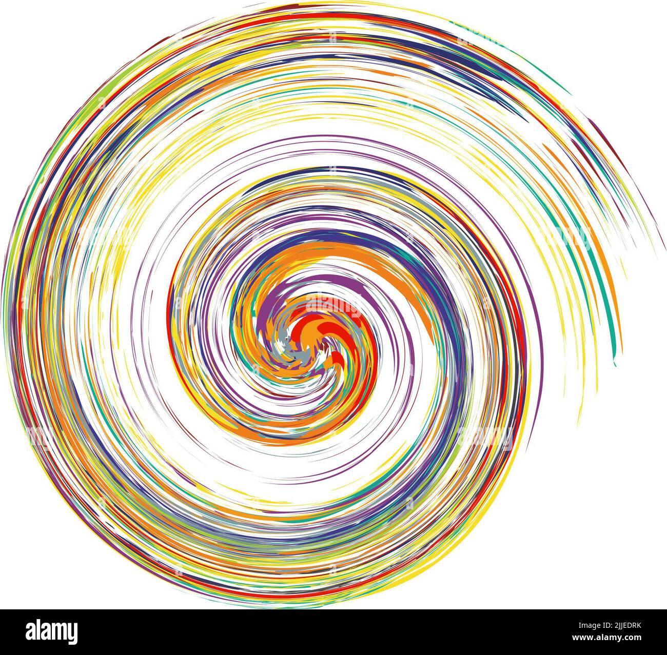 Vortex multicolored splashes on white for your creative designs. Spiral ...