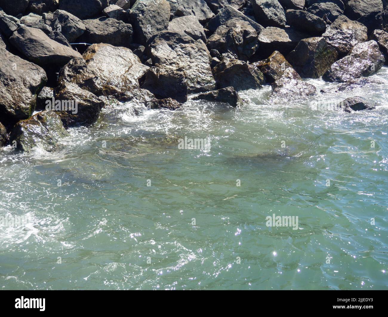 Beautiful rocky seashore. Turkish nature. Big stones Stock Photo - Alamy