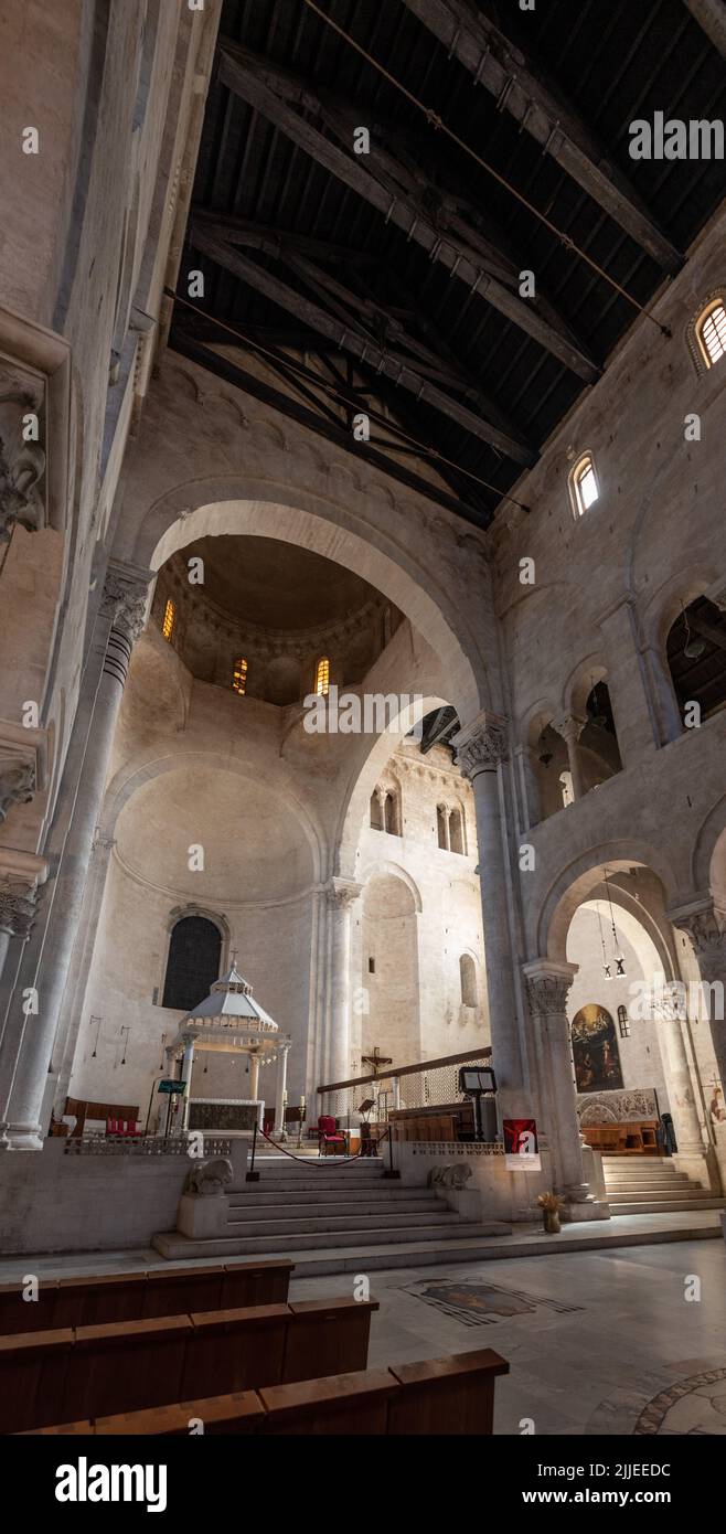 BARI, ITALY - APRIL 30, 2022 - Main aisle of the San Sabino cathedral ...