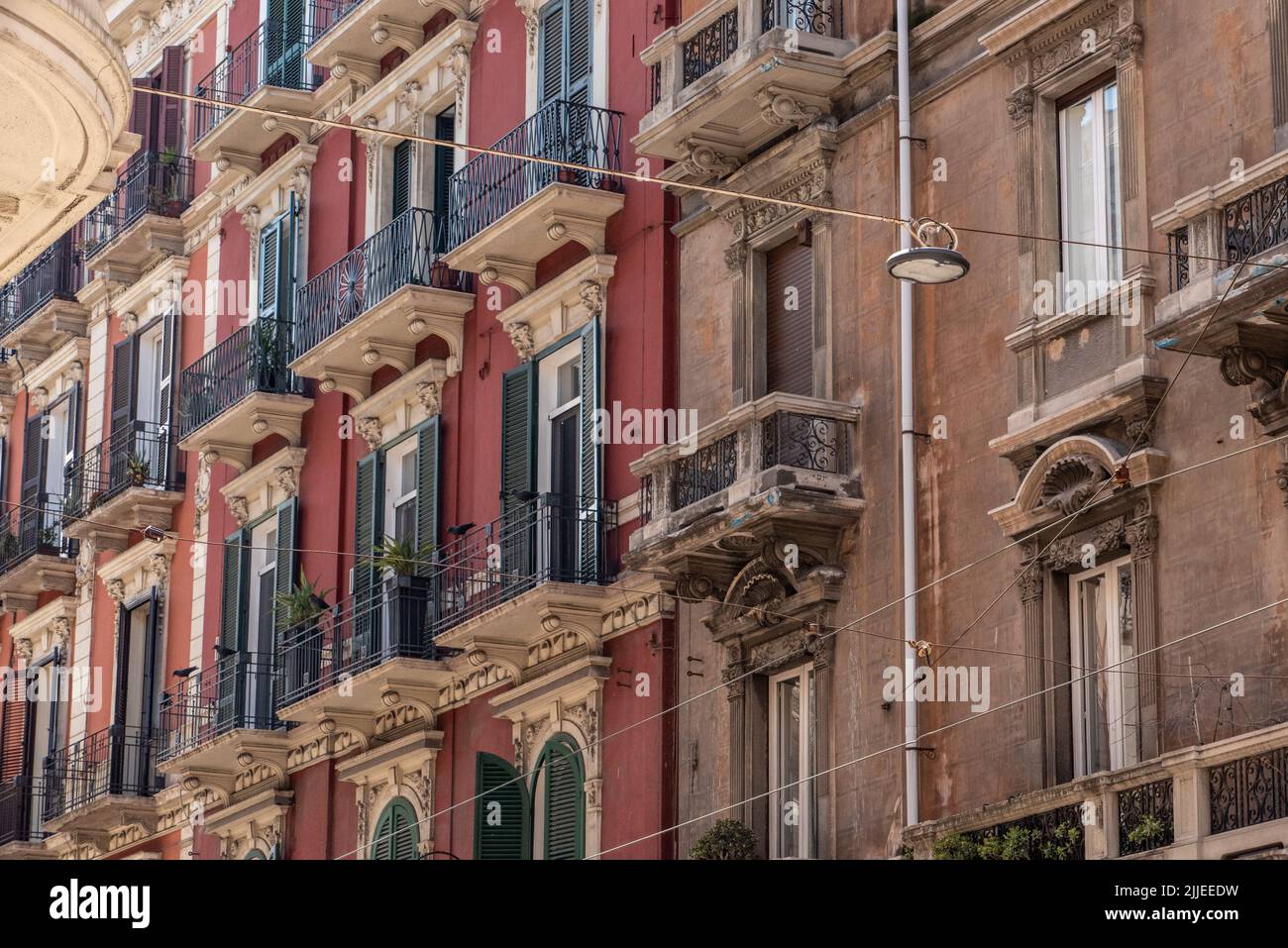 Beautiful residential houses in downtown Bari, Italy Stock Photo - Alamy