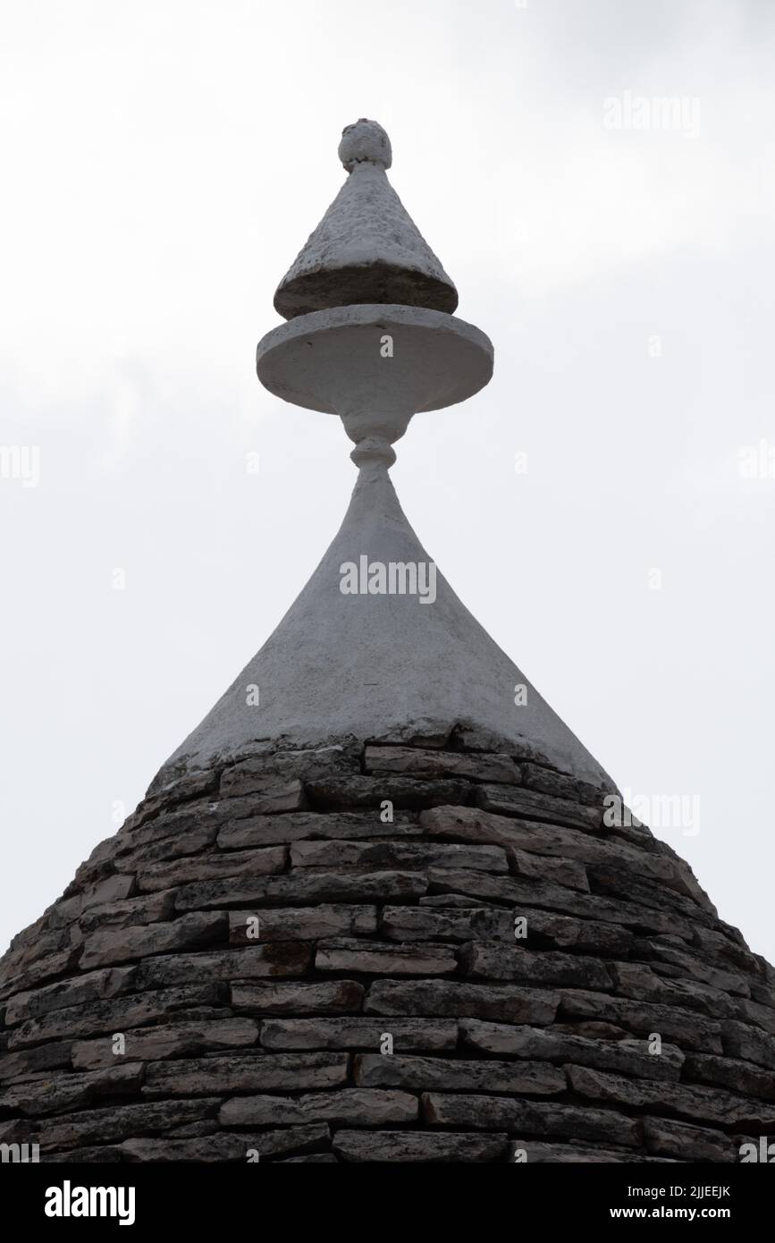 Typical pilled stone roof of a trullo in Alberobello, Italy Stock Photo ...