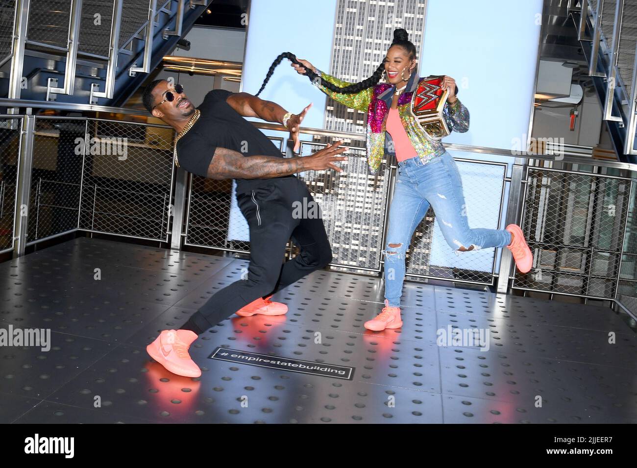 New York, USA. 25th July, 2022. WWE Professional Wrestlers Montez Ford ...