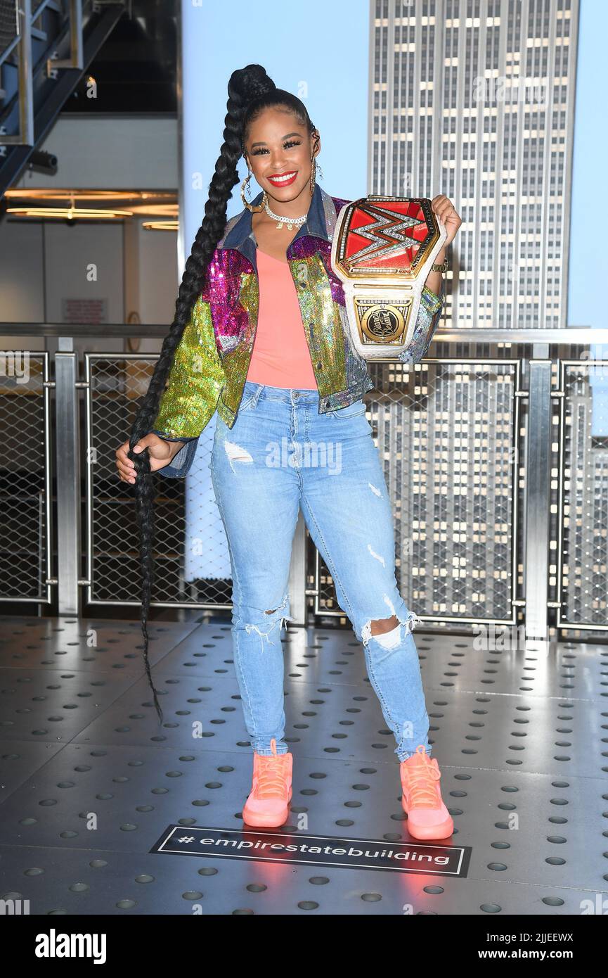 New York, USA. 25th July, 2022. WWE Professional Wrestler Bianca Belair ...