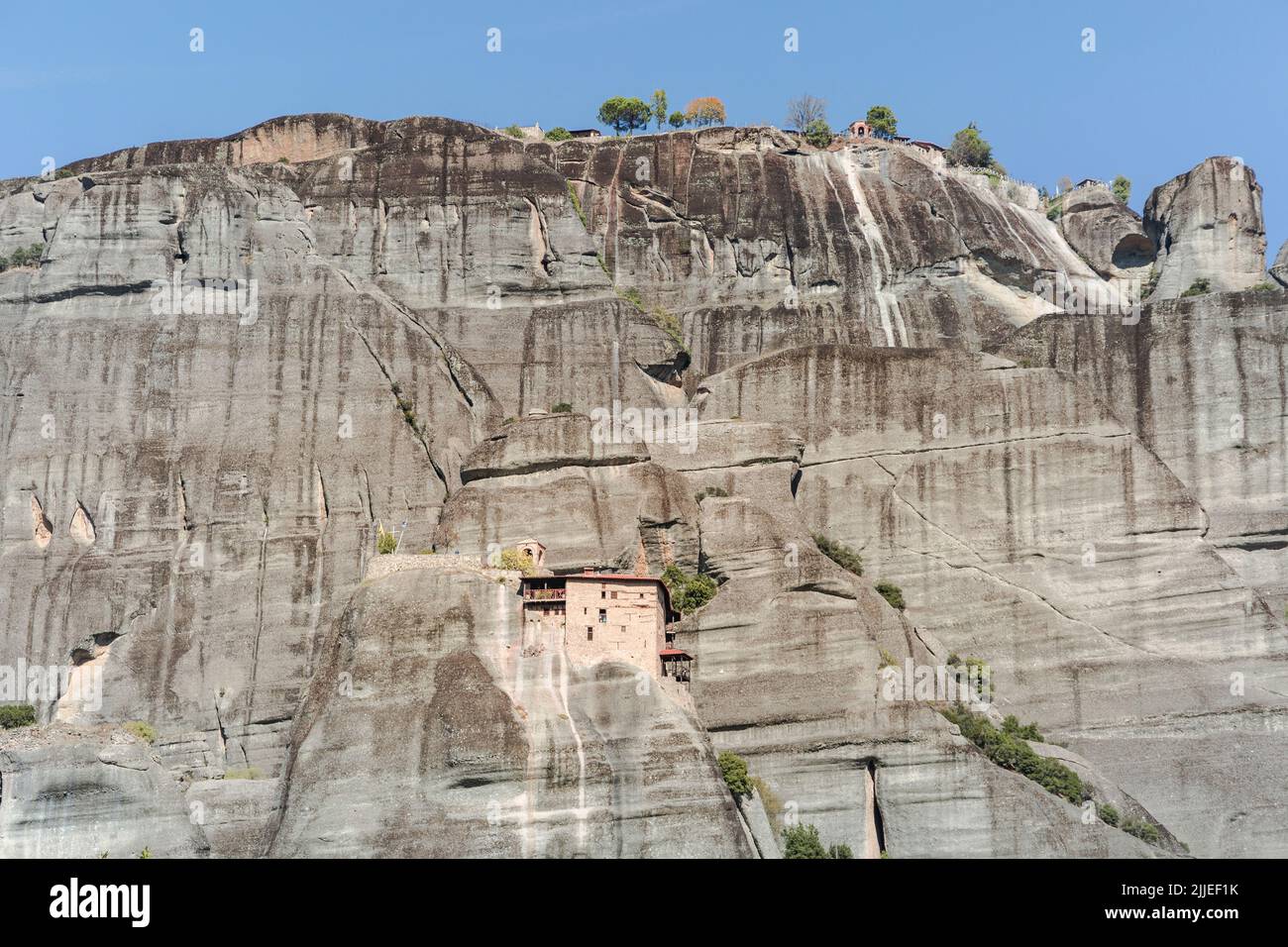 The Byzantine miraculous monastery on rock formation, Meteora, Greece ...