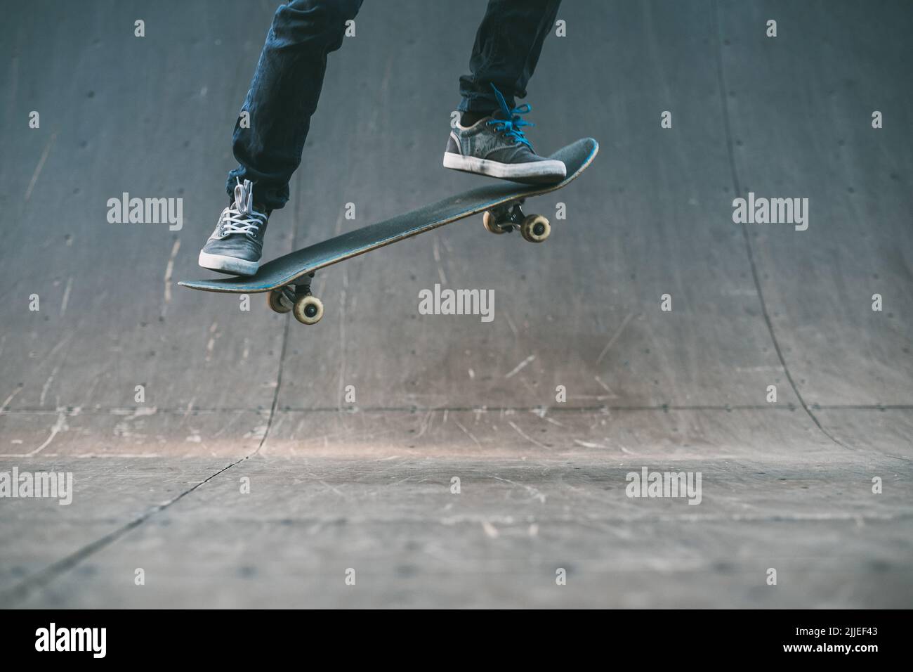 skateboarder action extreme lifestyle ollie trick Stock Photo - Alamy