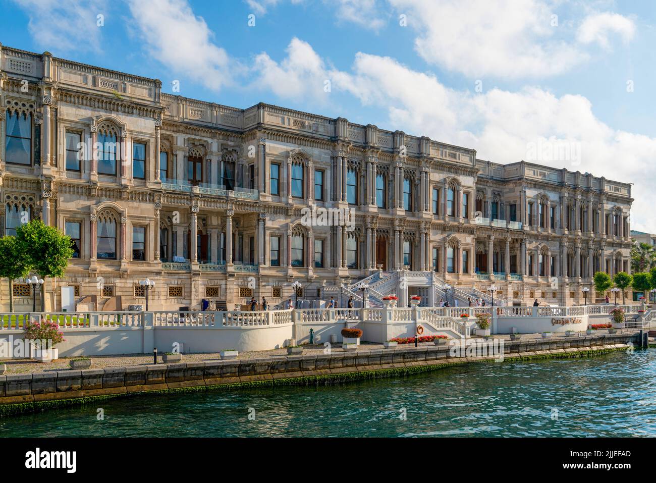 Istanbul, Turkey - June 18 2022: Ciragan Palace next to the sea Stock ...