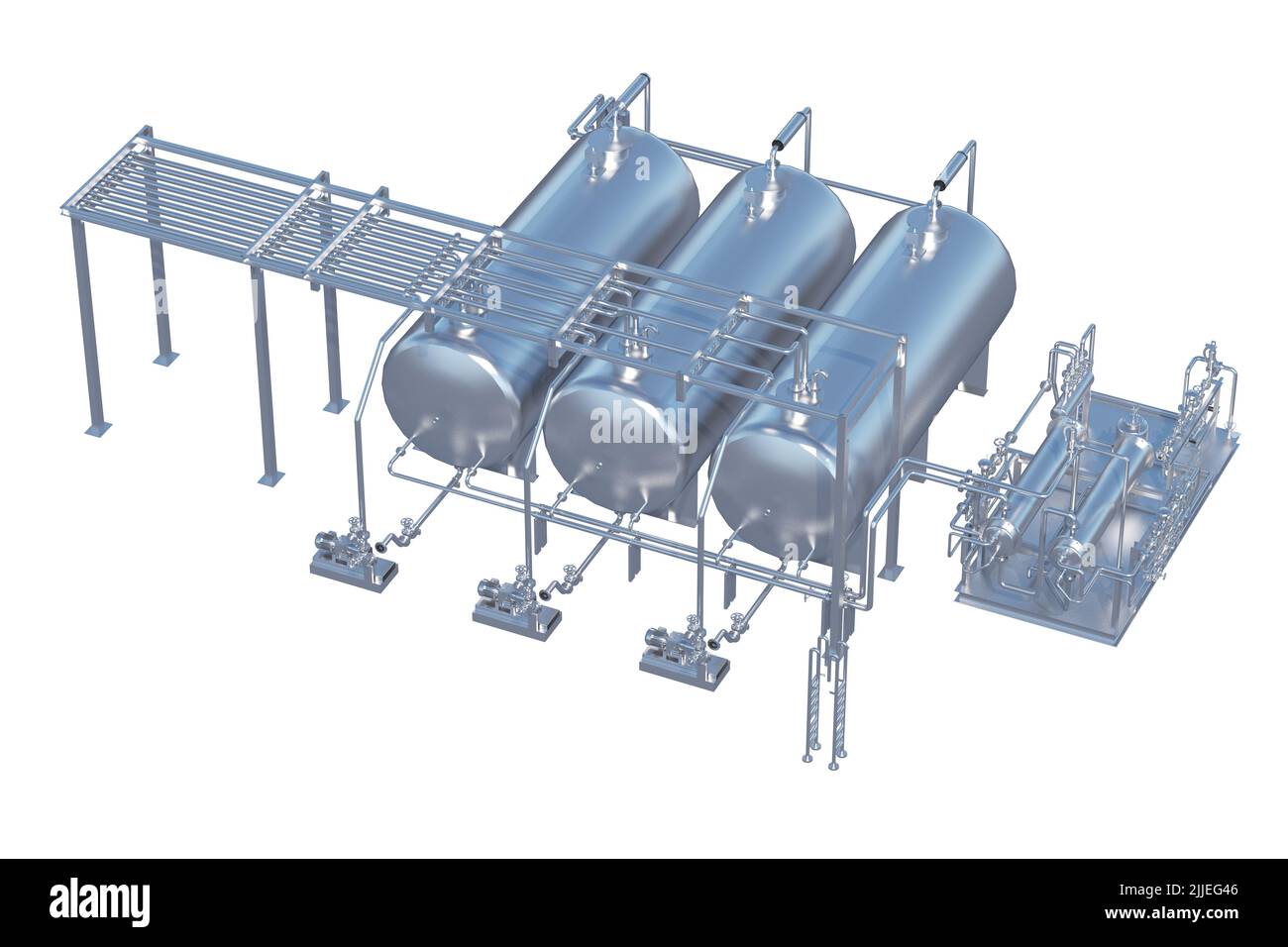 Storage and pumping of tar isolated on white. 3d rendering Stock Photo ...