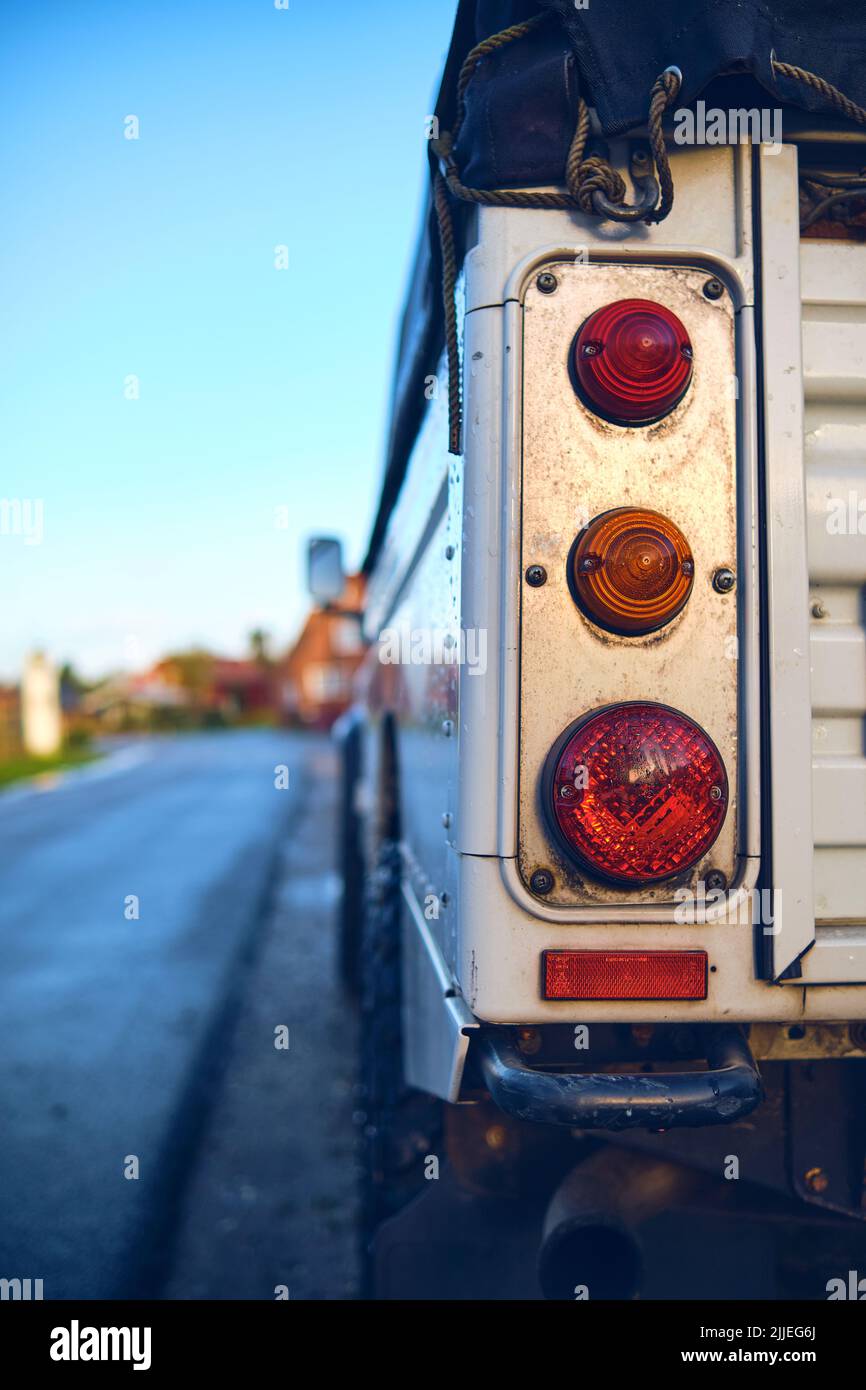 Defender rear lights. High quality photo Stock Photo - Alamy