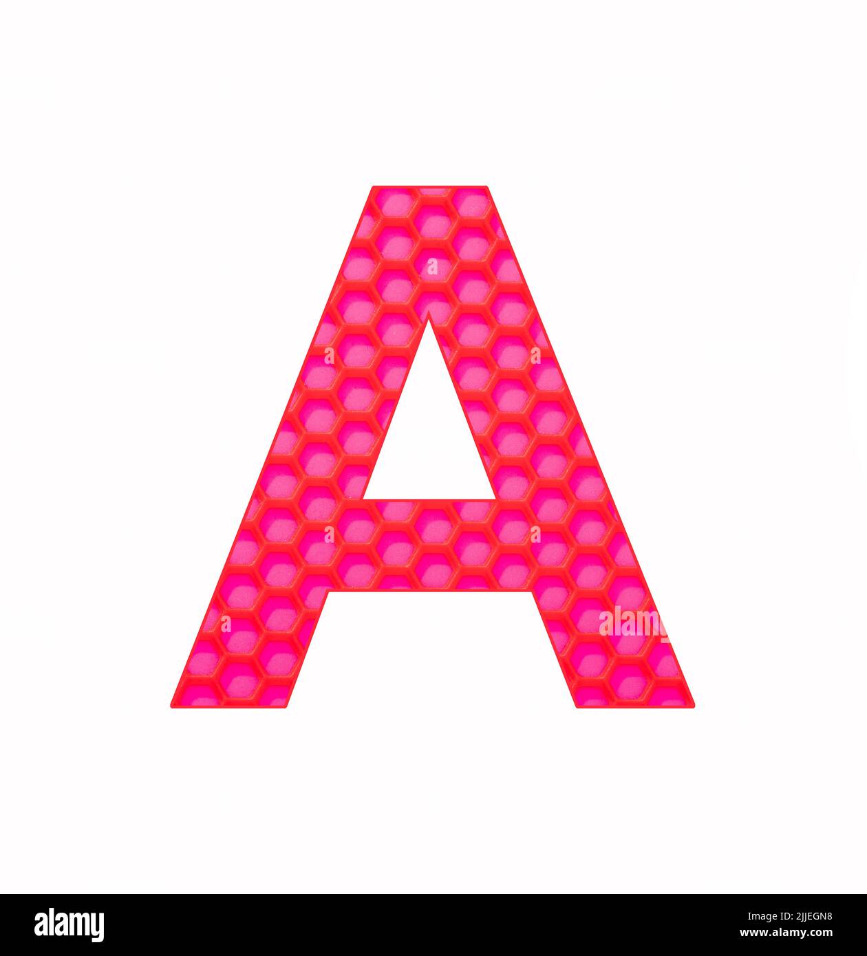 Alphabet letter A - Silicone background with red hexagons Stock Photo ...