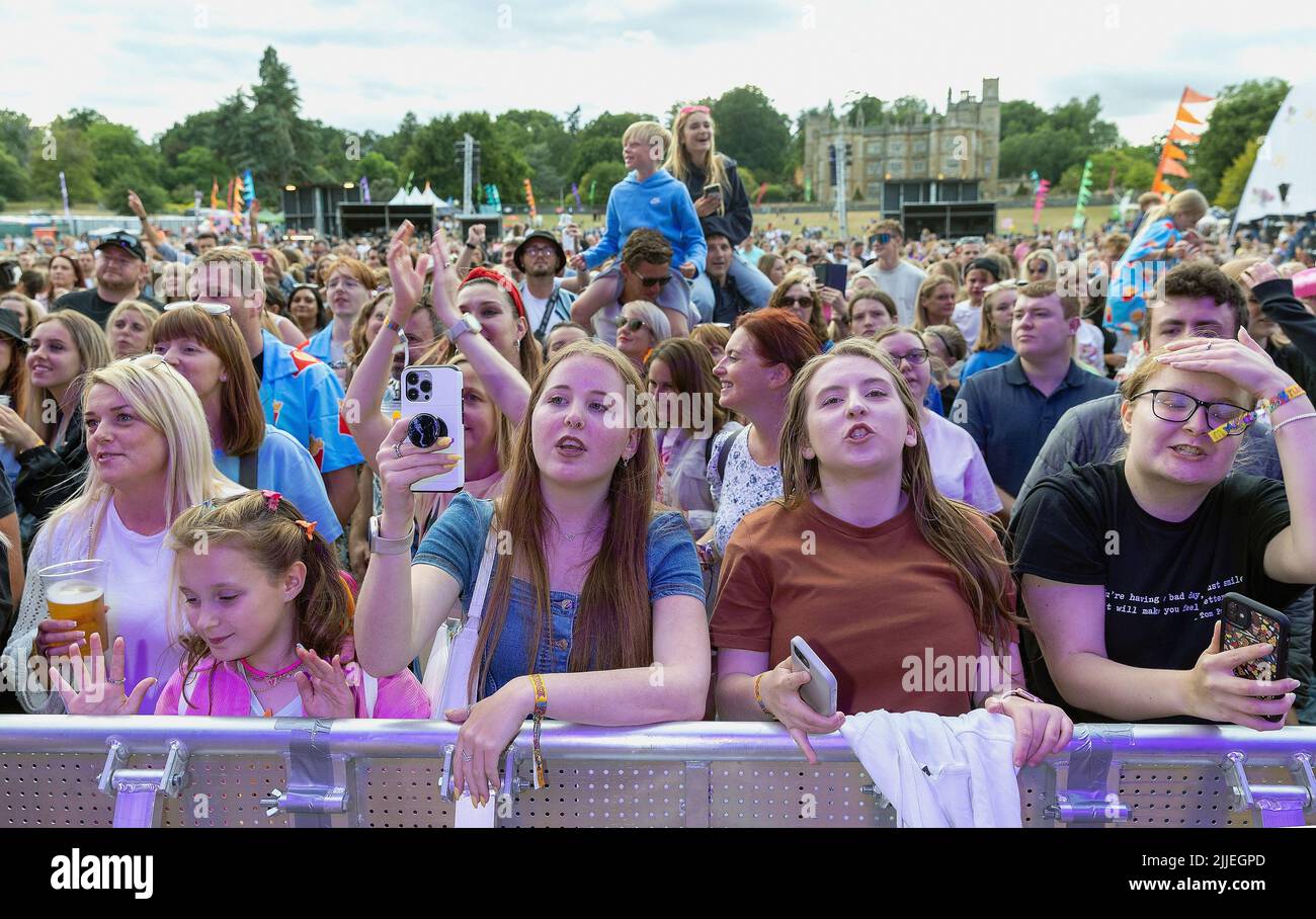 Fans attending the Flackstock festival in memory of Caroline Flack at ...