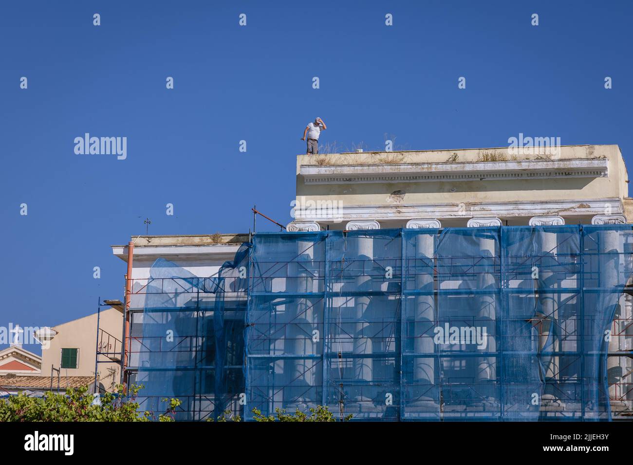 Courthouse on 10th Infantry Battalion Square in Corfu city on the ...