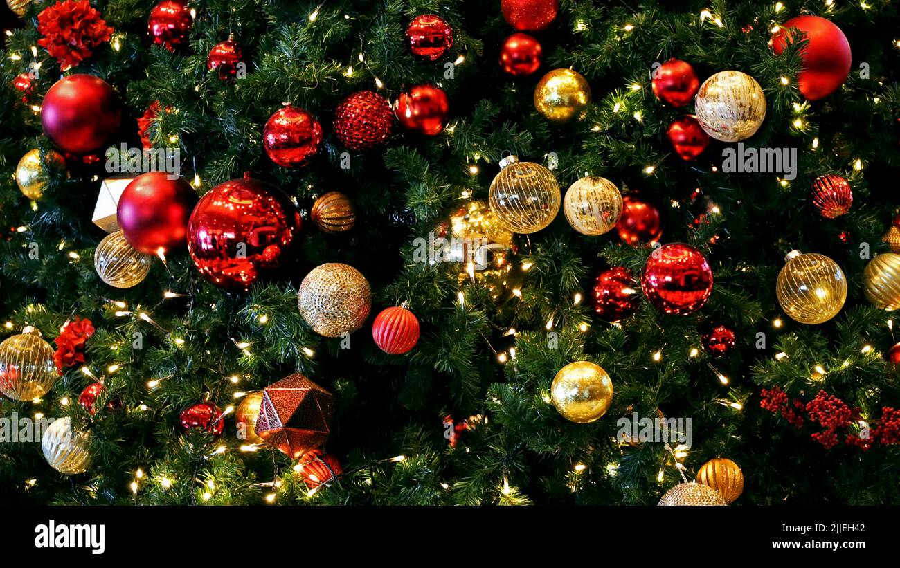 Christmas tree decoration as background material Stock Photo - Alamy