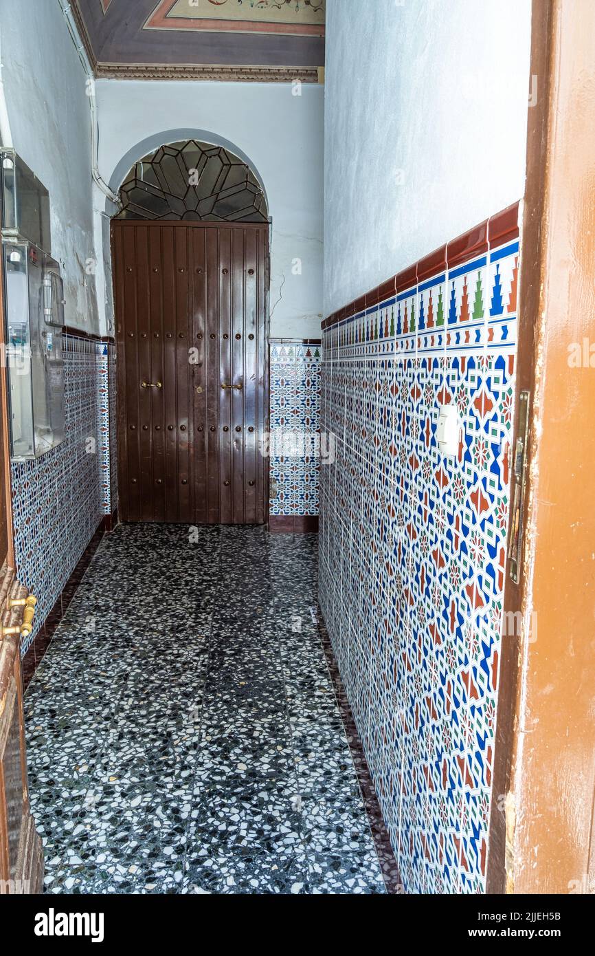Ornamental elements and typical moorish tile patterns of architectural ...
