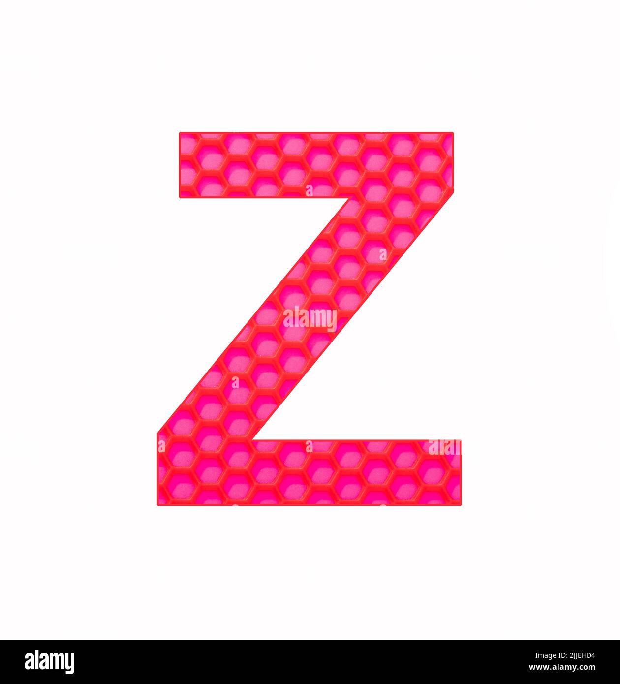 Alphabet letter Z - Silicone background with red hexagons Stock Photo ...