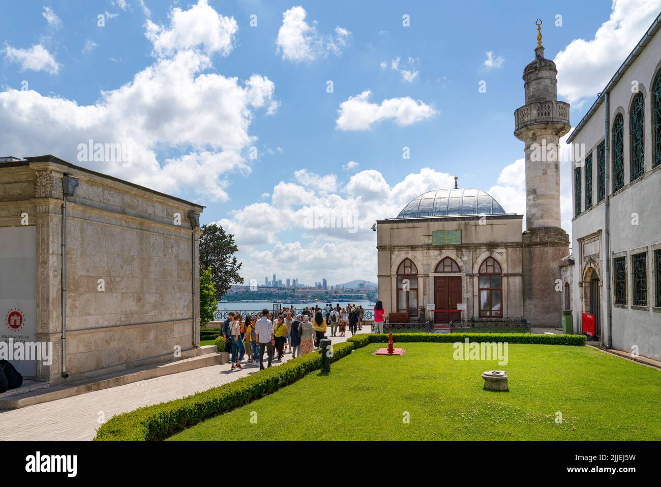 Istanbul, Turkey - June 18 2022: The courtyard of the historical ...