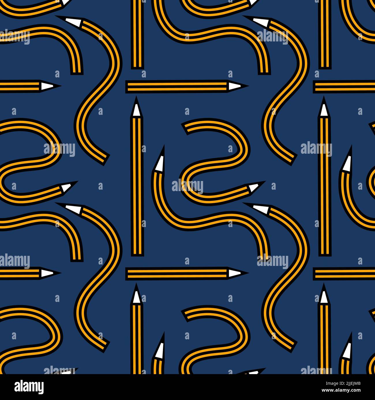 Seamless pencil pattern for school accessories and kids and wrapping ...